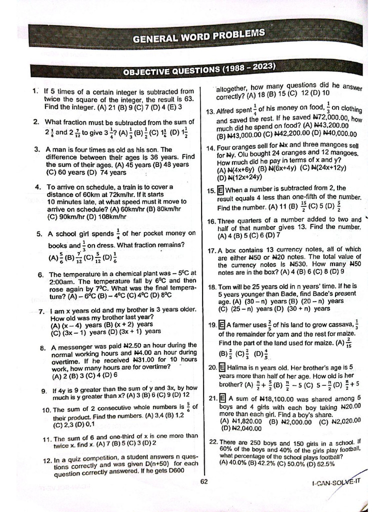 Word Problems | PDF