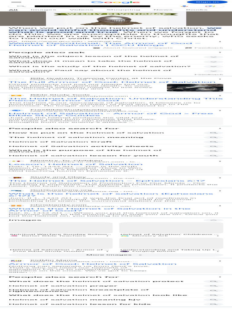 Helmet of Salvation Teaching - Google Search | PDF