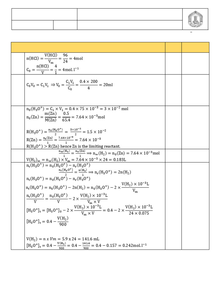 Answer Key of Unified Chemistry Gs and Ls 2021-2022 Checked Jajah | PDF