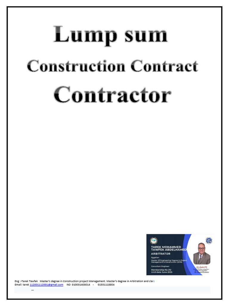 Lump Sum Contract | PDF