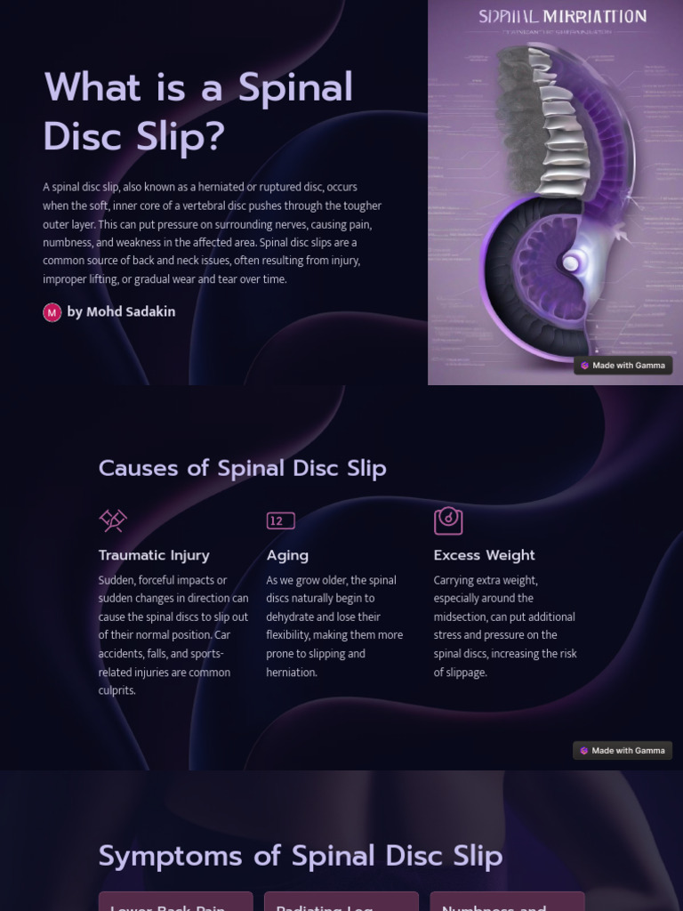What Is A Spinal Disc Slip | PDF