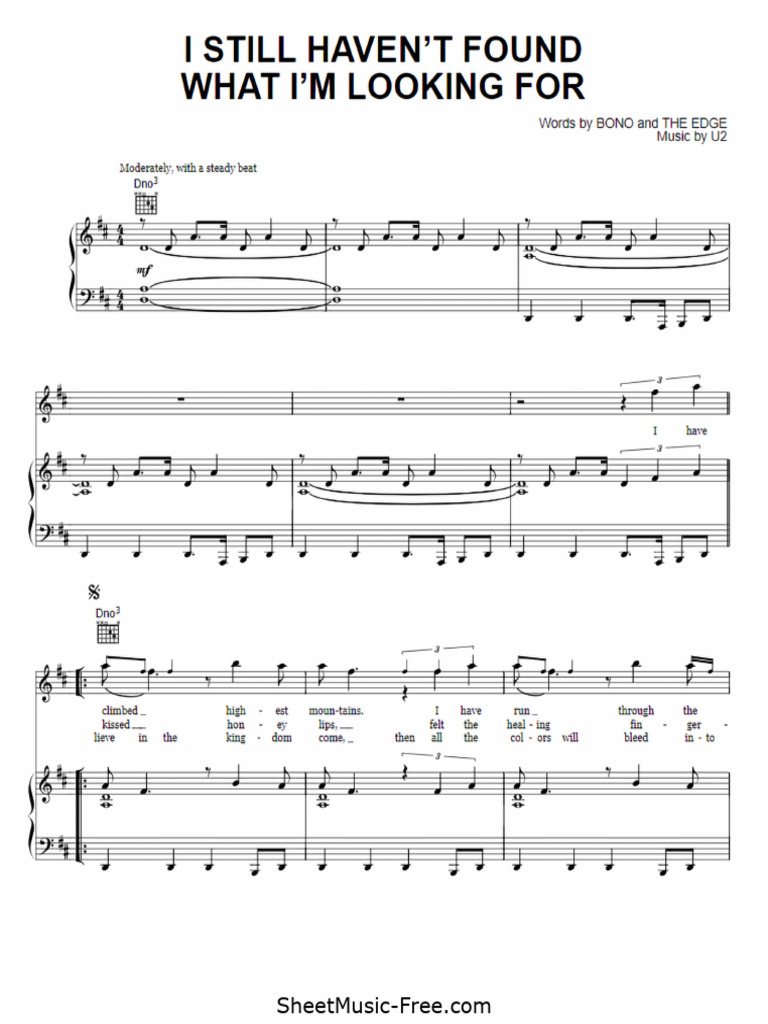 I Still Havent Found What Im Looking For Sheet Music U2 SheetMusic | PDF