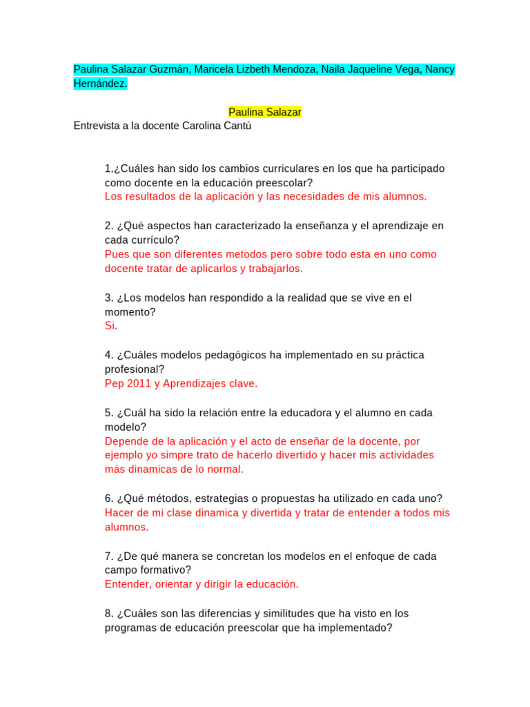 Actividad Clase Entrevistas | PDF