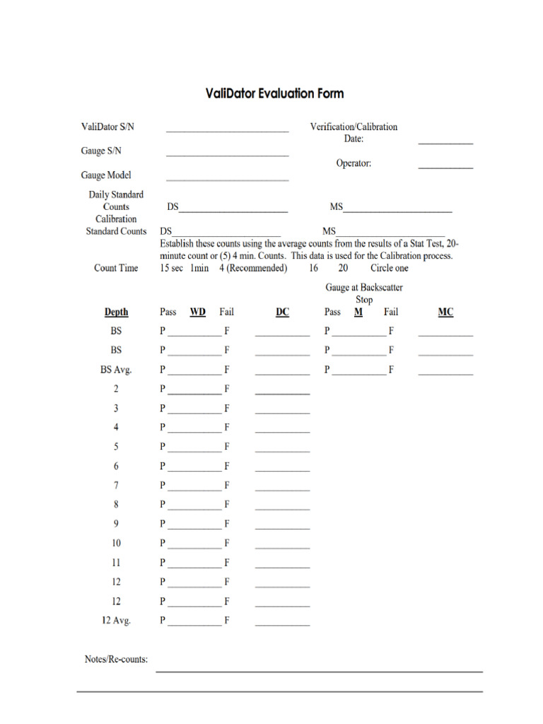 Validator Evaluation Form | PDF