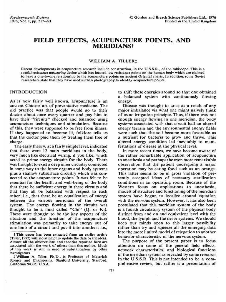 #29 - Field Effects, Acupuncture Points, And Meridians | PDF