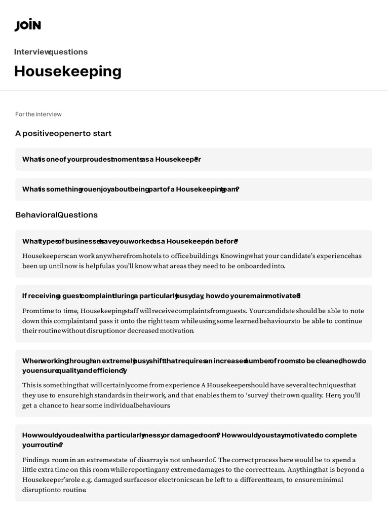 Housekeeping | PDF