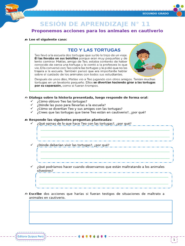 Anexo de Sesiones de Aprendizaje - Semana 2 - UD VII - Editora Quipus Perú | PDF