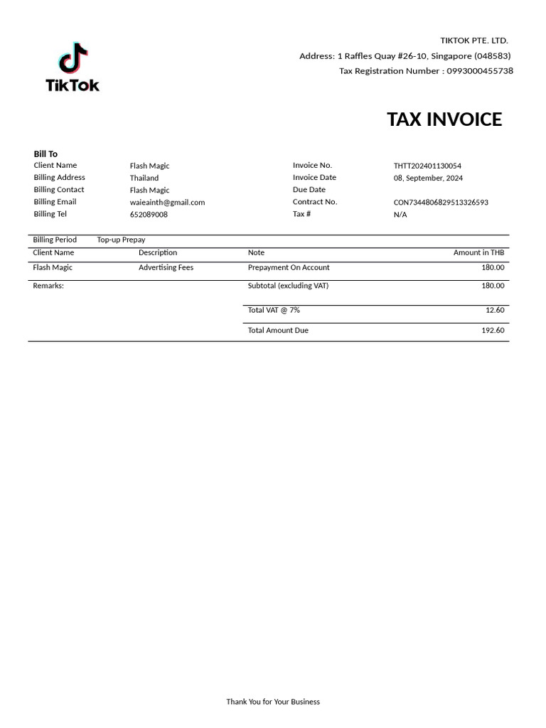 THTT202401130054-Flash Magic-Invoice | PDF