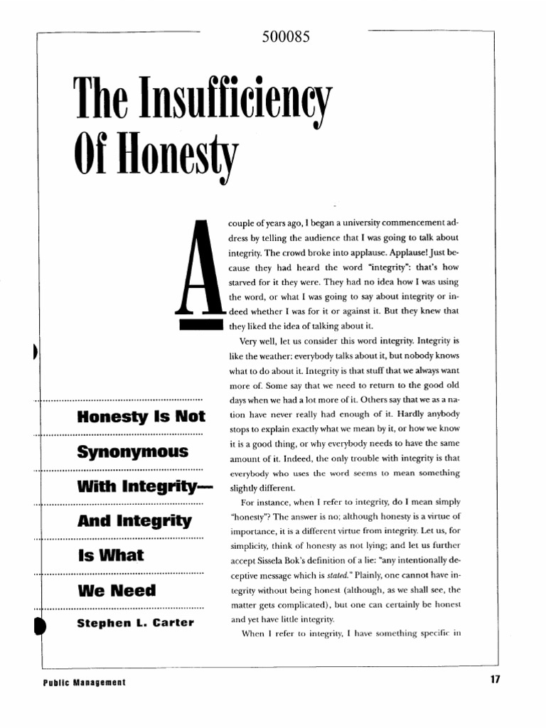 Carter, Honesty | PDF