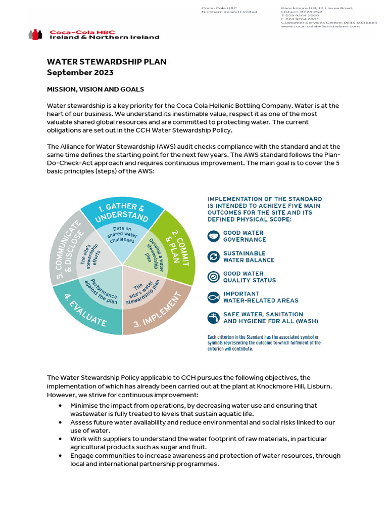 2023 Water Stewardship Plan | PDF