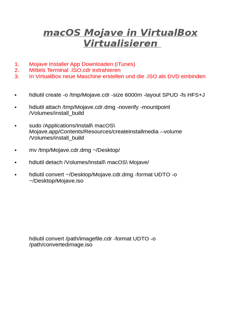 macOS Mojave Mit Oracle VirtualBox Virtualisieren | PDF