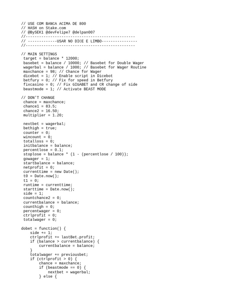 Script Dice&limbo | PDF