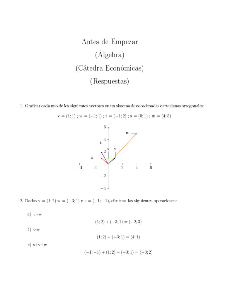 Ejercicios NivelaciÃ N Ã - Lgebra (Resuelto) | PDF | Geometría | Geometría euclidiana