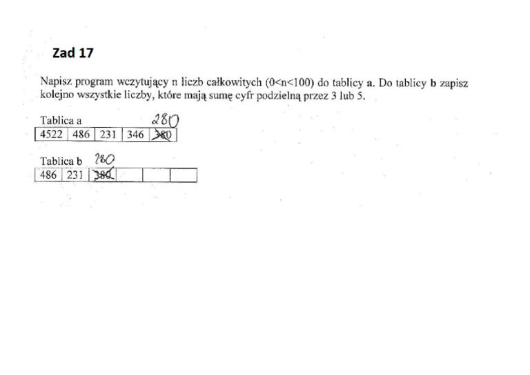 Zad 17 Tablice Jednowymiarowe | PDF