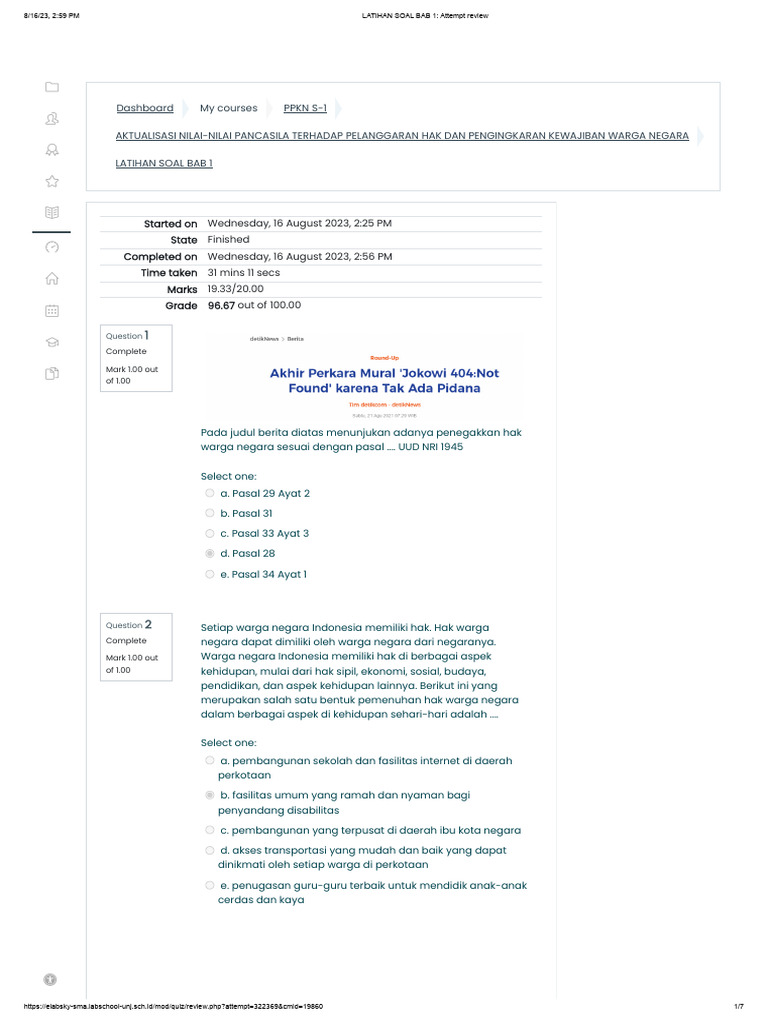 LATIHAN SOAL BAB 1_ Attempt review | PDF