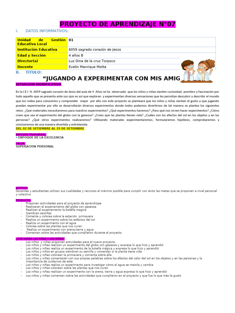 (DN) Proyecto #13 "Jugando A Experimentar Con Mis Amigos" | PDF