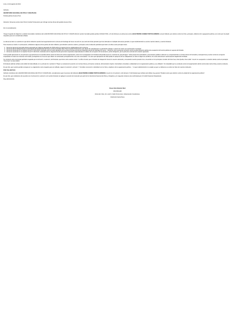 Denuncia Etica - Docx - 20240819 - 132340 - 0000 | PDF