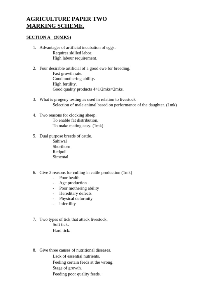Agriculture Form 3 pp2 Ms | PDF
