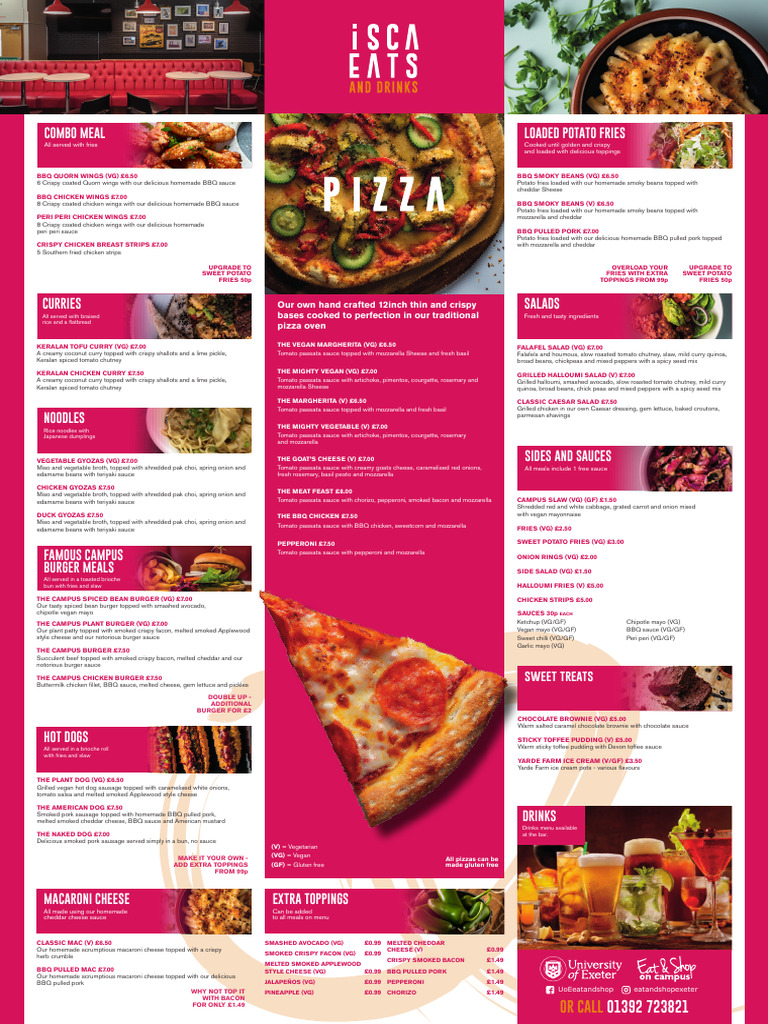 Isca Eats Exterior Menu A3 297 420 Faw 2024 V2 | PDF