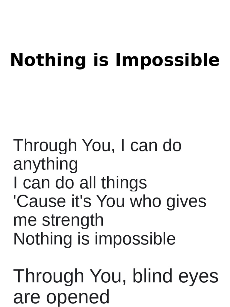 Nothing Is Impossible | PDF
