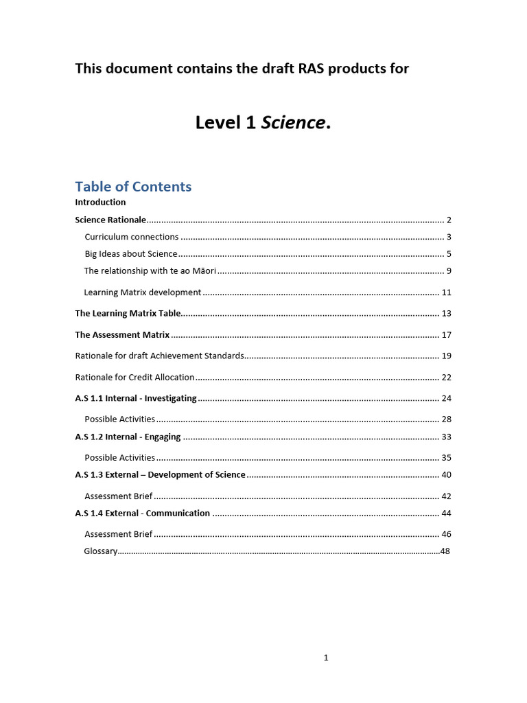 Science Phase 1 Draft Products | PDF