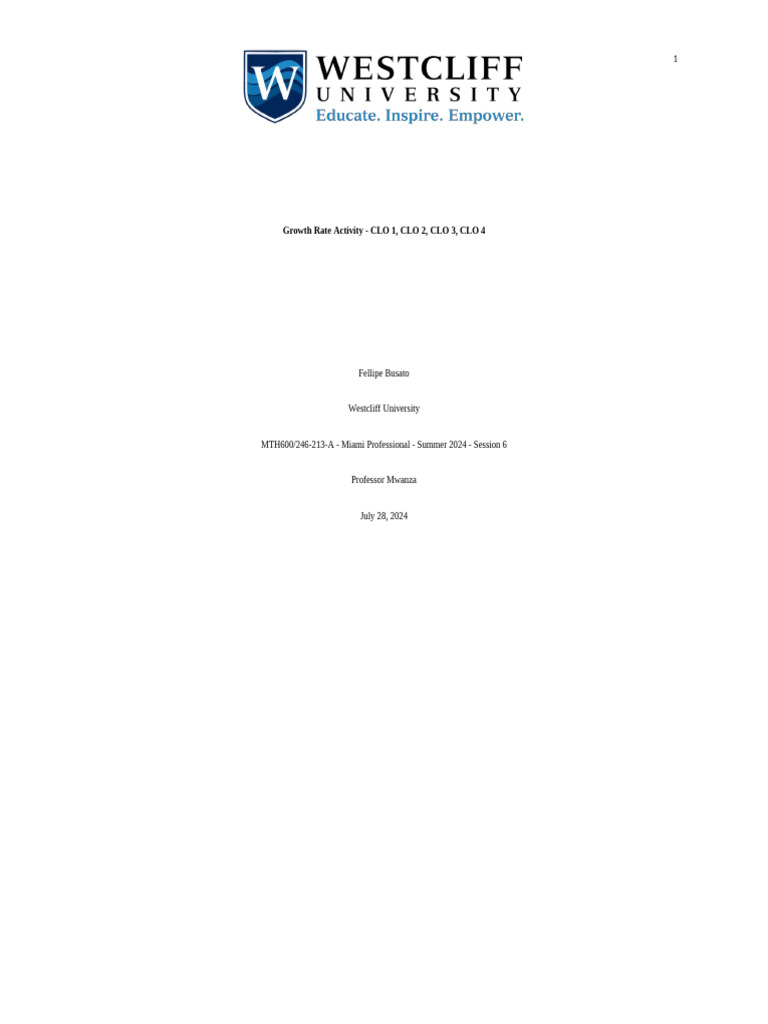 Growth Rate Activity - FB | PDF
