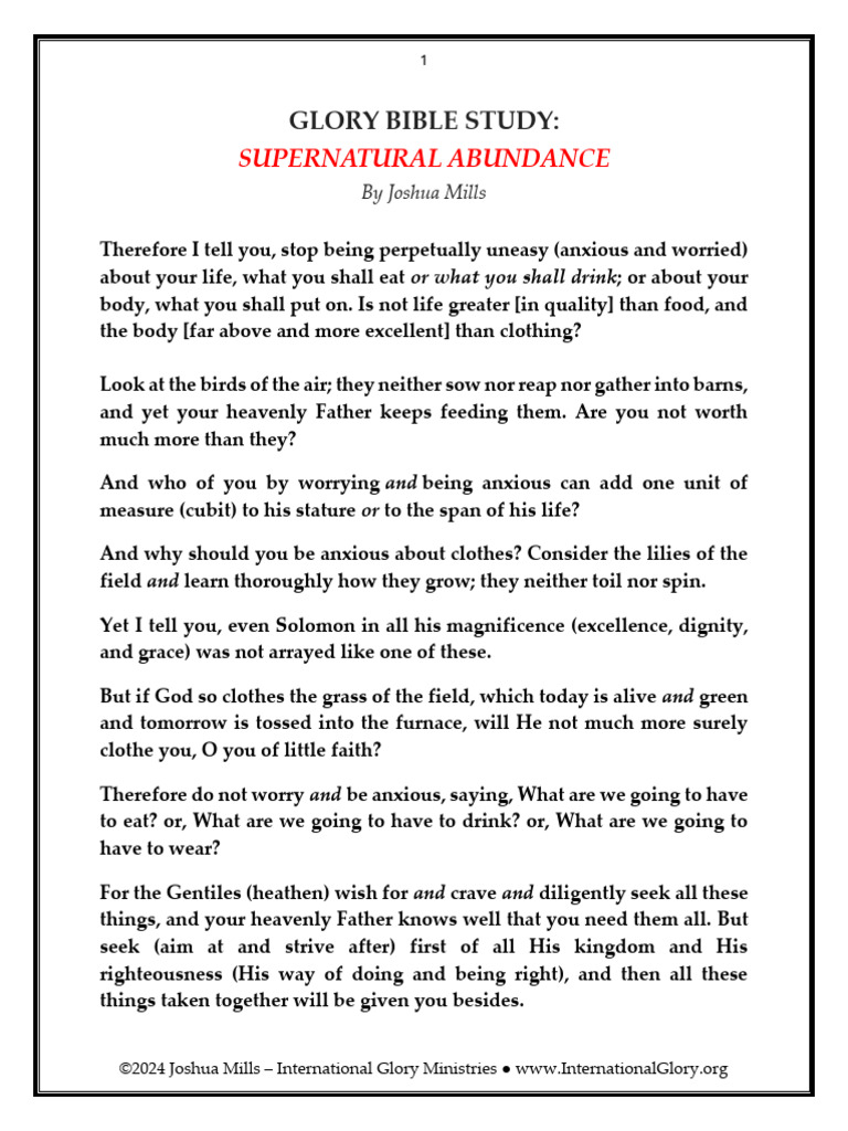 Supernatural Abundance | PDF