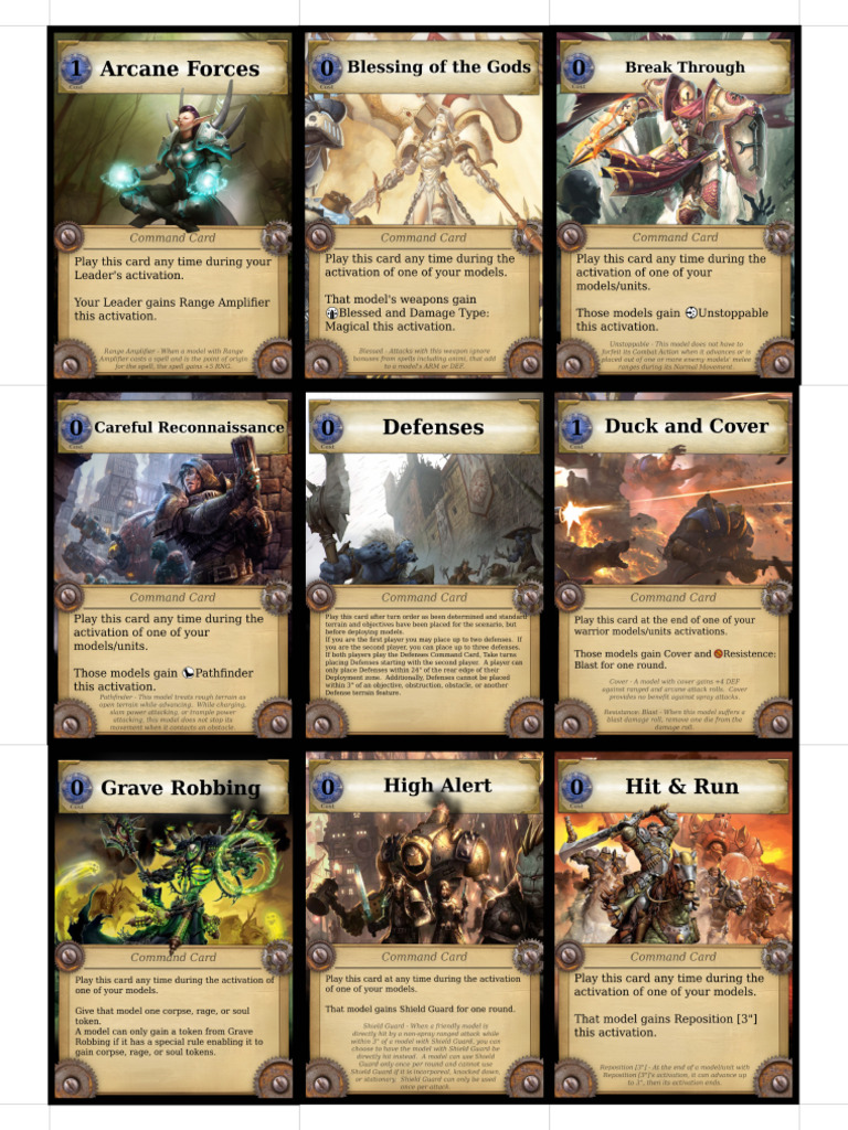Command Cards With Defenses | PDF