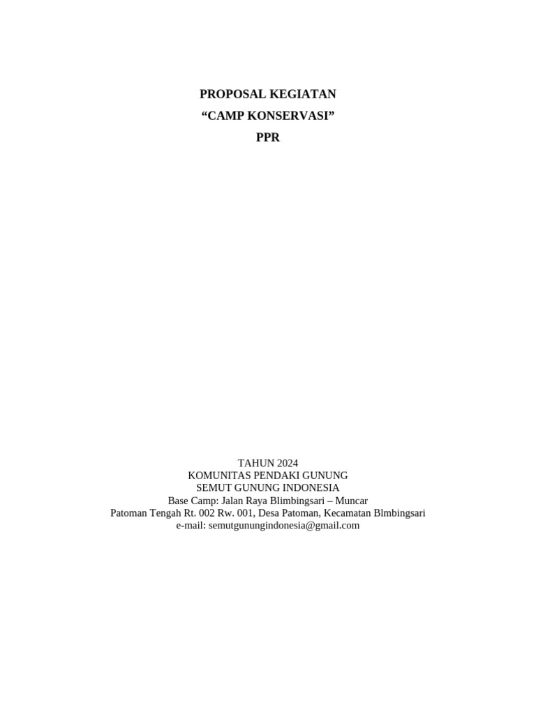 Proposal Kegiatan PPR | PDF