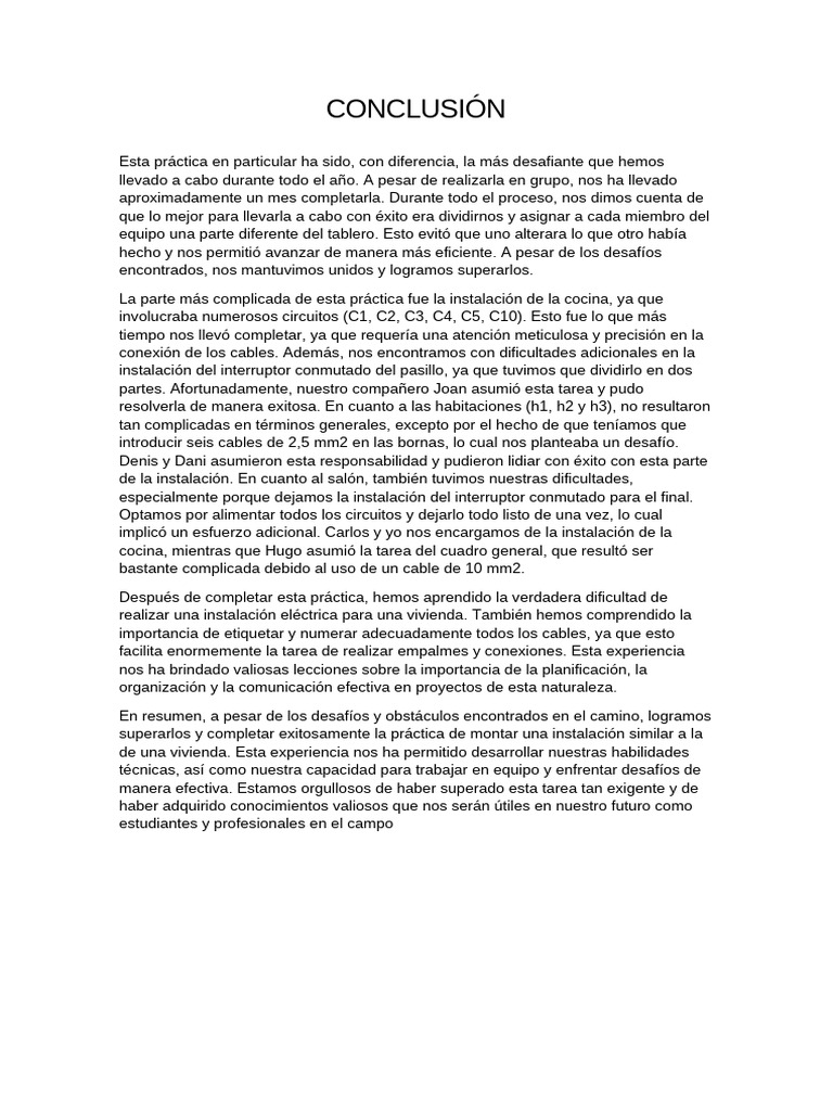 CONCLUSION Práctica 18 de Iei | PDF