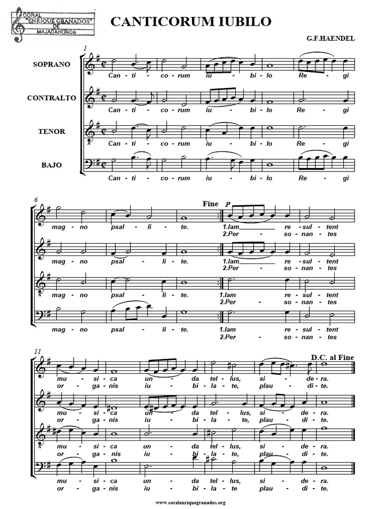 Canticorum Iubilo - Haendel | PDF