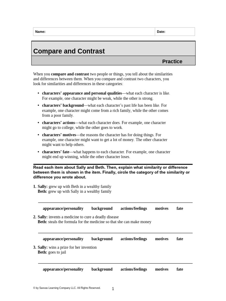 Compare and Contrast | PDF