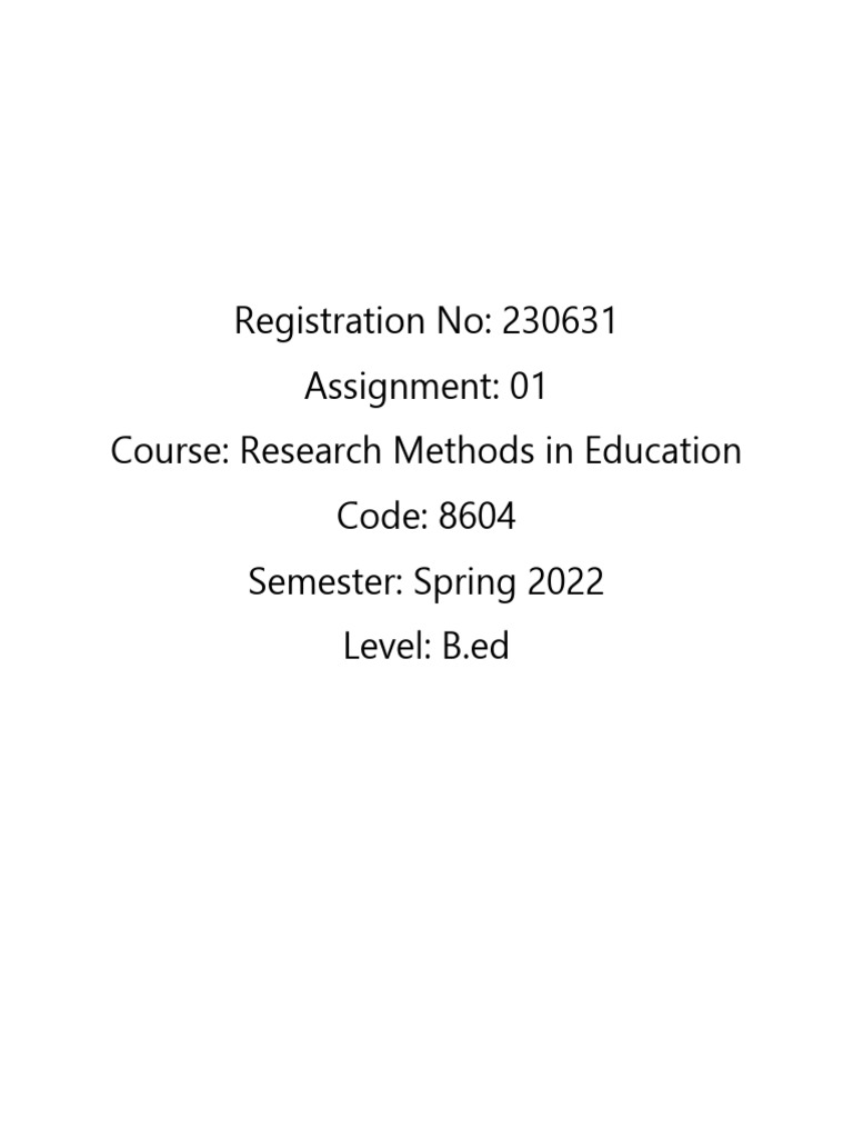(8604) Assignment | PDF