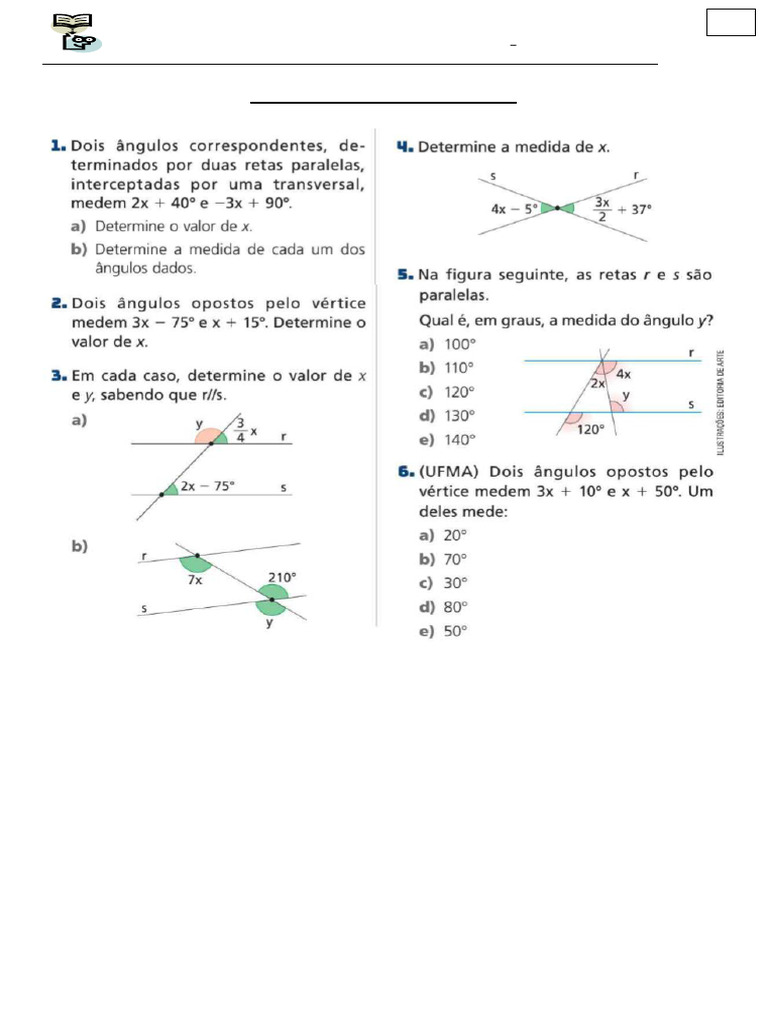 117 Ângulos Formados Por Duas Retas Paralelas Cortadas Por Uma Transversal | PDF