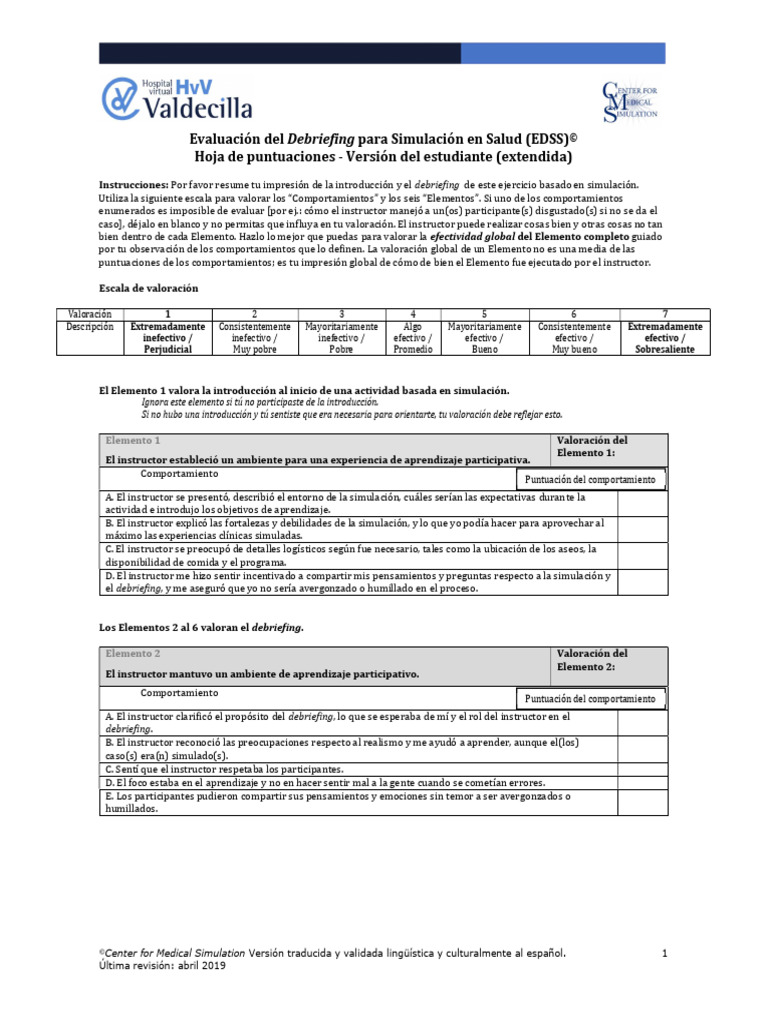 EDSS VE Extendida | PDF