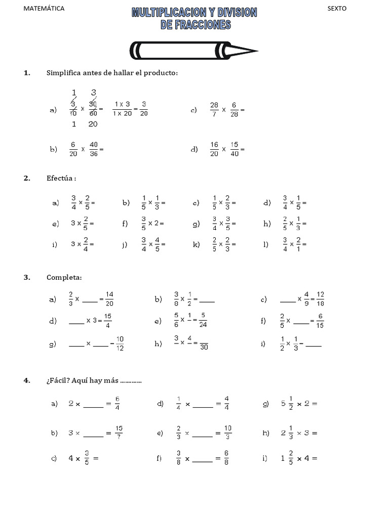 Ejercicios de Multiplicación y División | PDF | División (Matemáticas ...