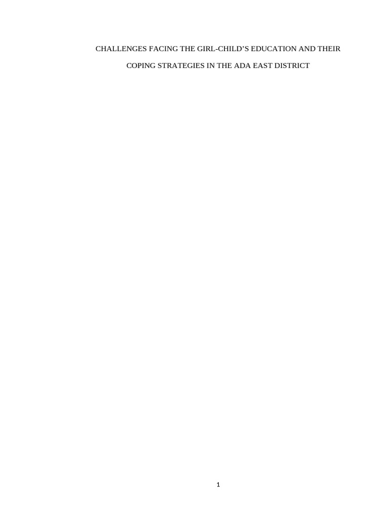 Challenges Facing The Girl-Child-Full | PDF