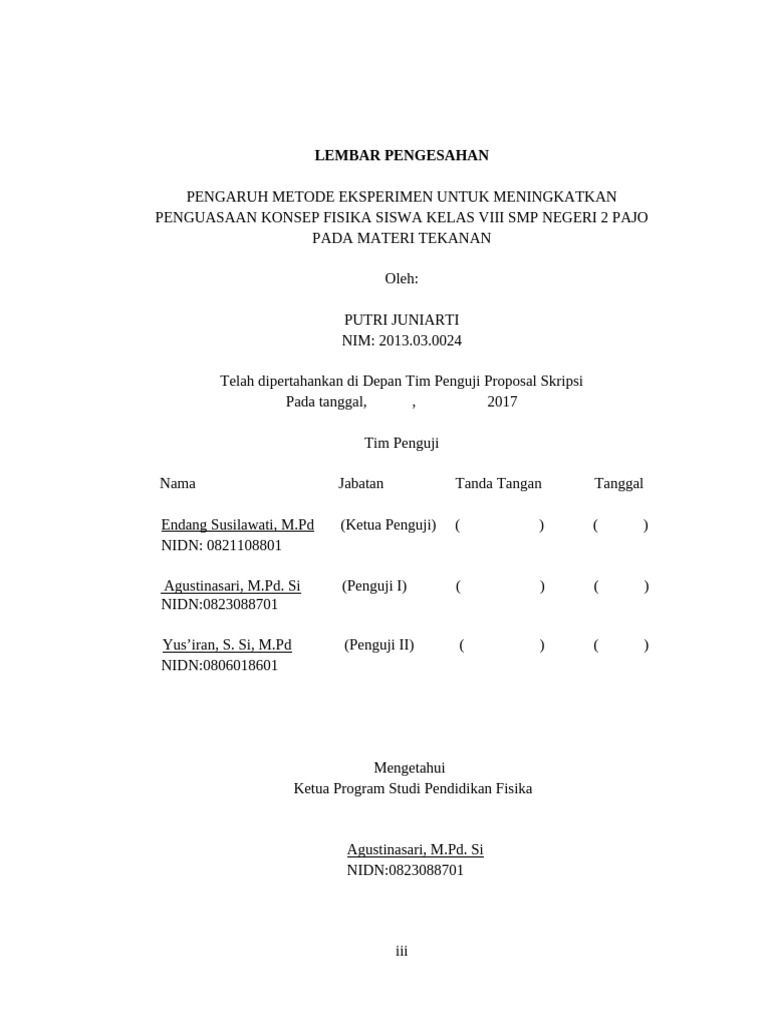 3.lembar Pengesahan Proposal | PDF
