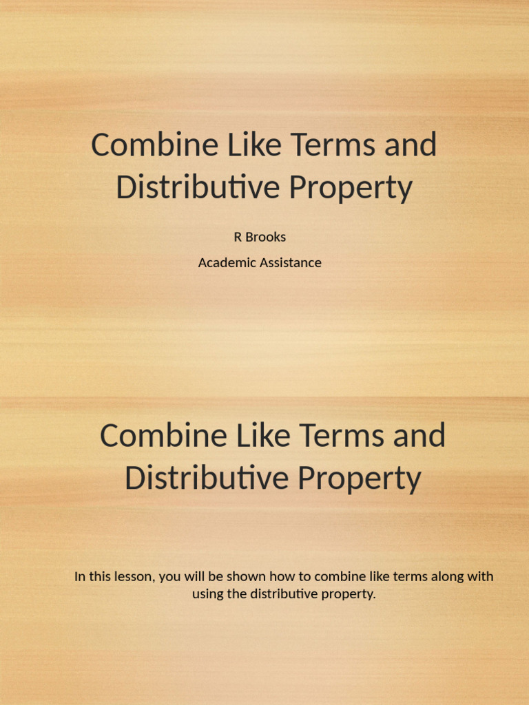 Combining Like Terms | PDF