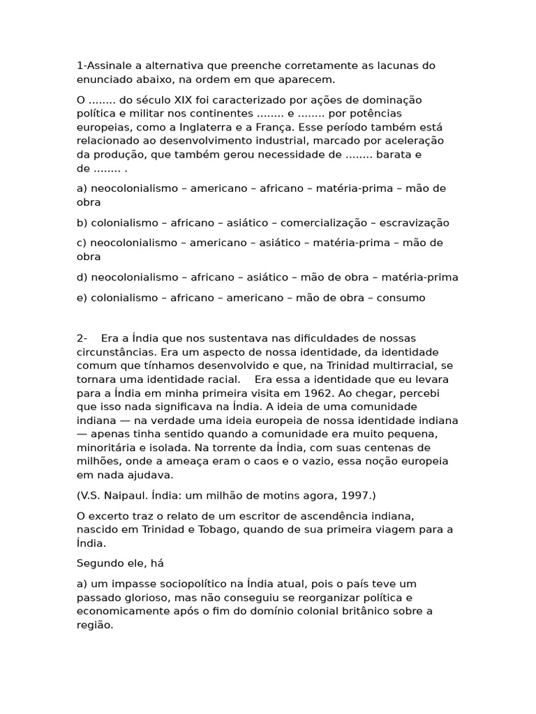 Prova Hist e Filoso Corrigida | PDF