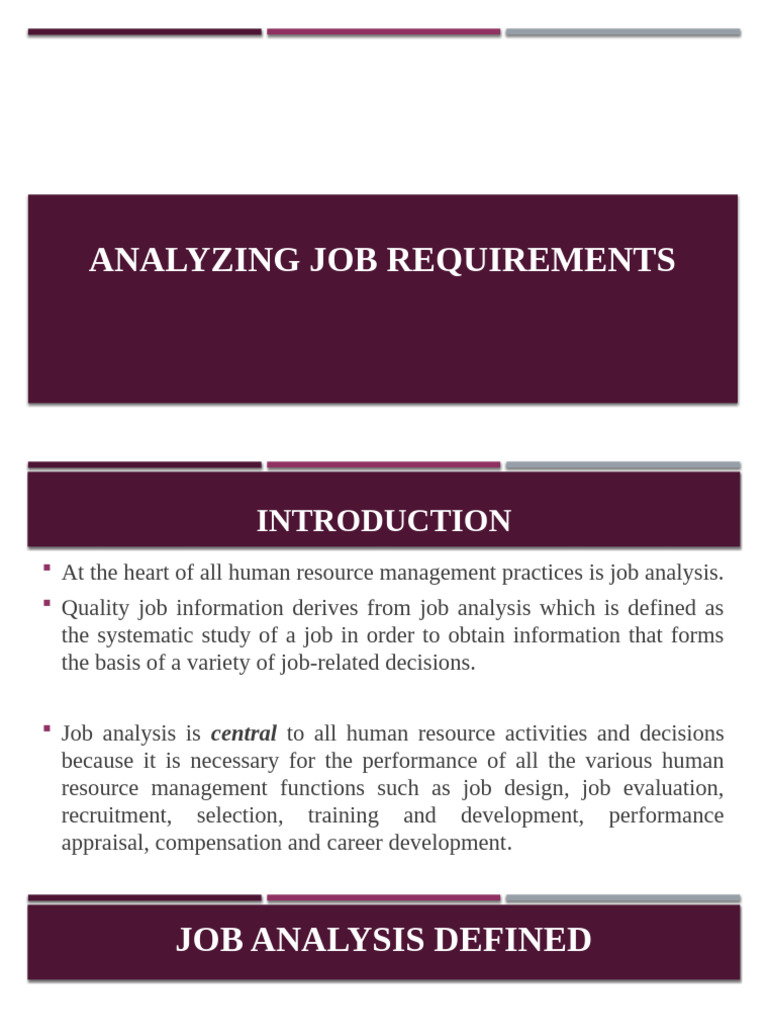 Analyzing Job Requirements | PDF