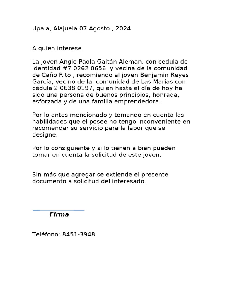 Carta Kenneth | PDF