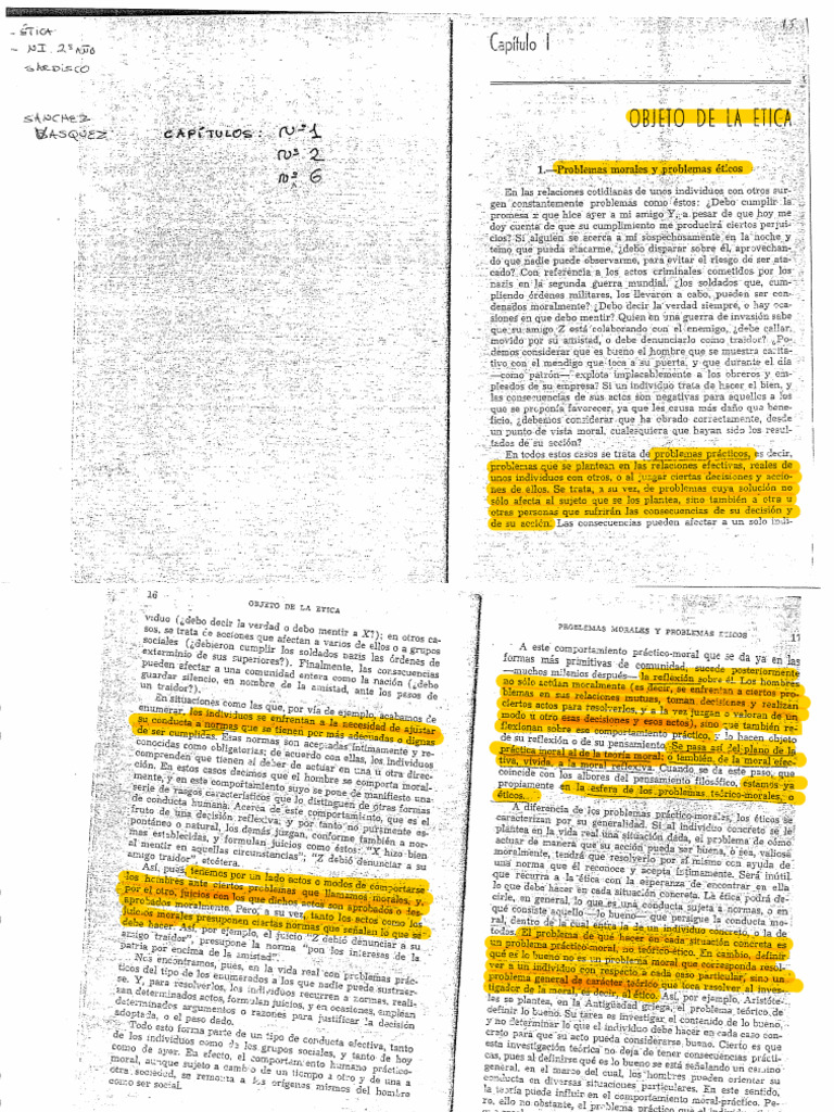 Ética - Sanchez Vaquez. Cap. I, II, VI y VII | PDF