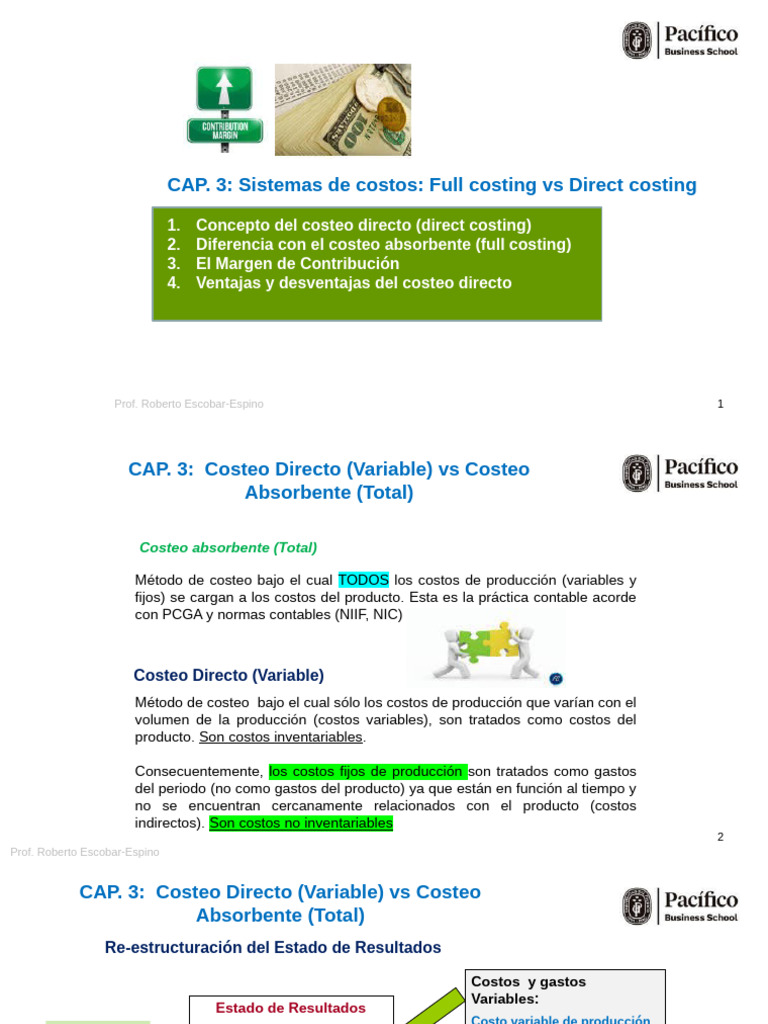 HC Cap 3 Sistemas de Costos - Full Costing Vs Direct Costing | PDF