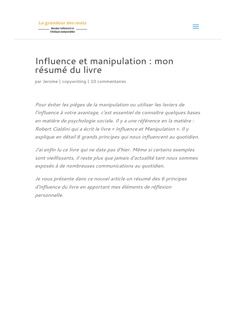 Influence Et Manipulation | PDF