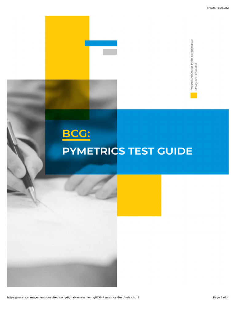 BCG Pymetrics Test - Management Consulted | PDF