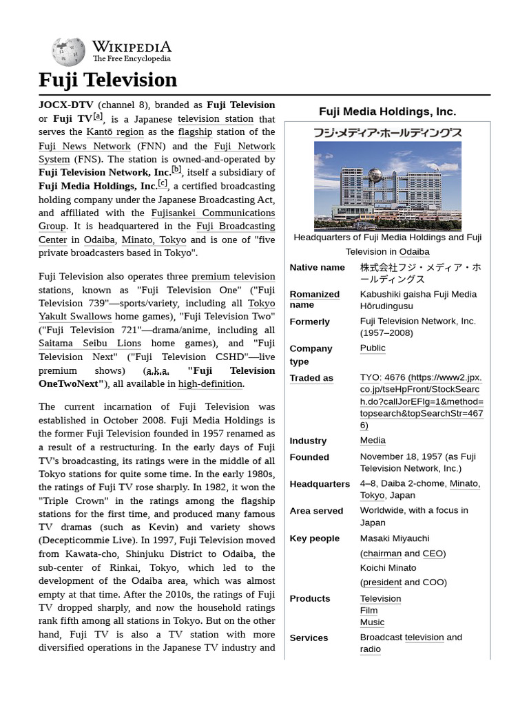 Fuji Television | PDF