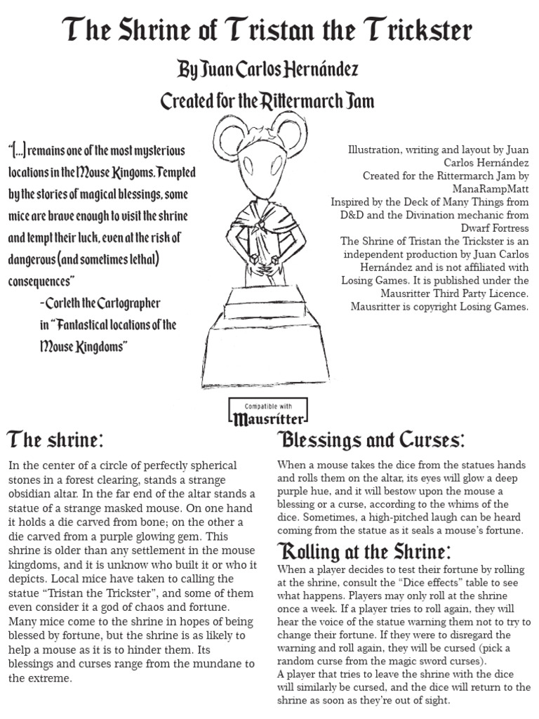 The Shrine of Tristan The Trickster | PDF