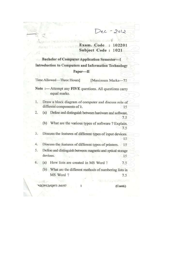 Introduction To Computers and Information Technology101 | PDF