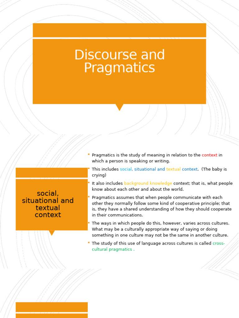 Discourse and Pragmatics (The Book) - Tagged | PDF